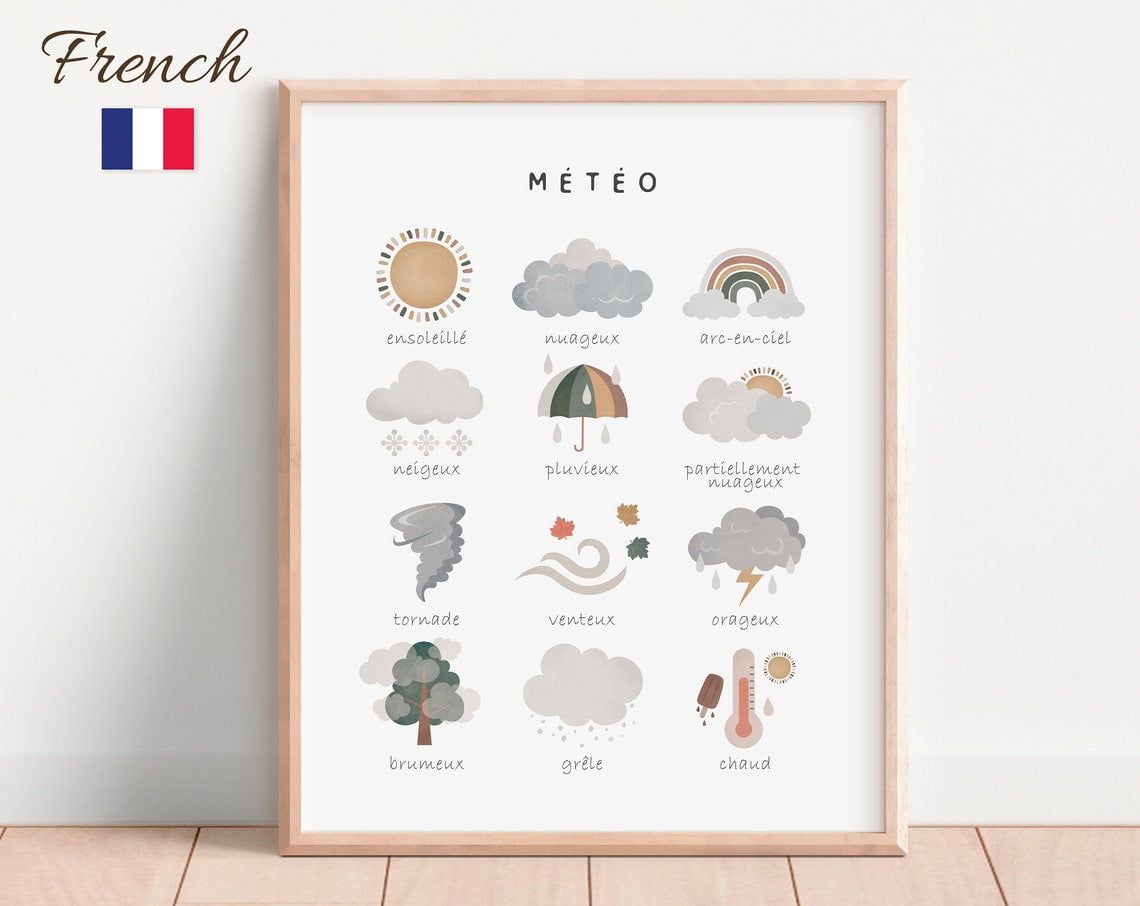 French Educational Poster, French Classroom Printables, Playroom Poster, Learning Poster, Decor ...