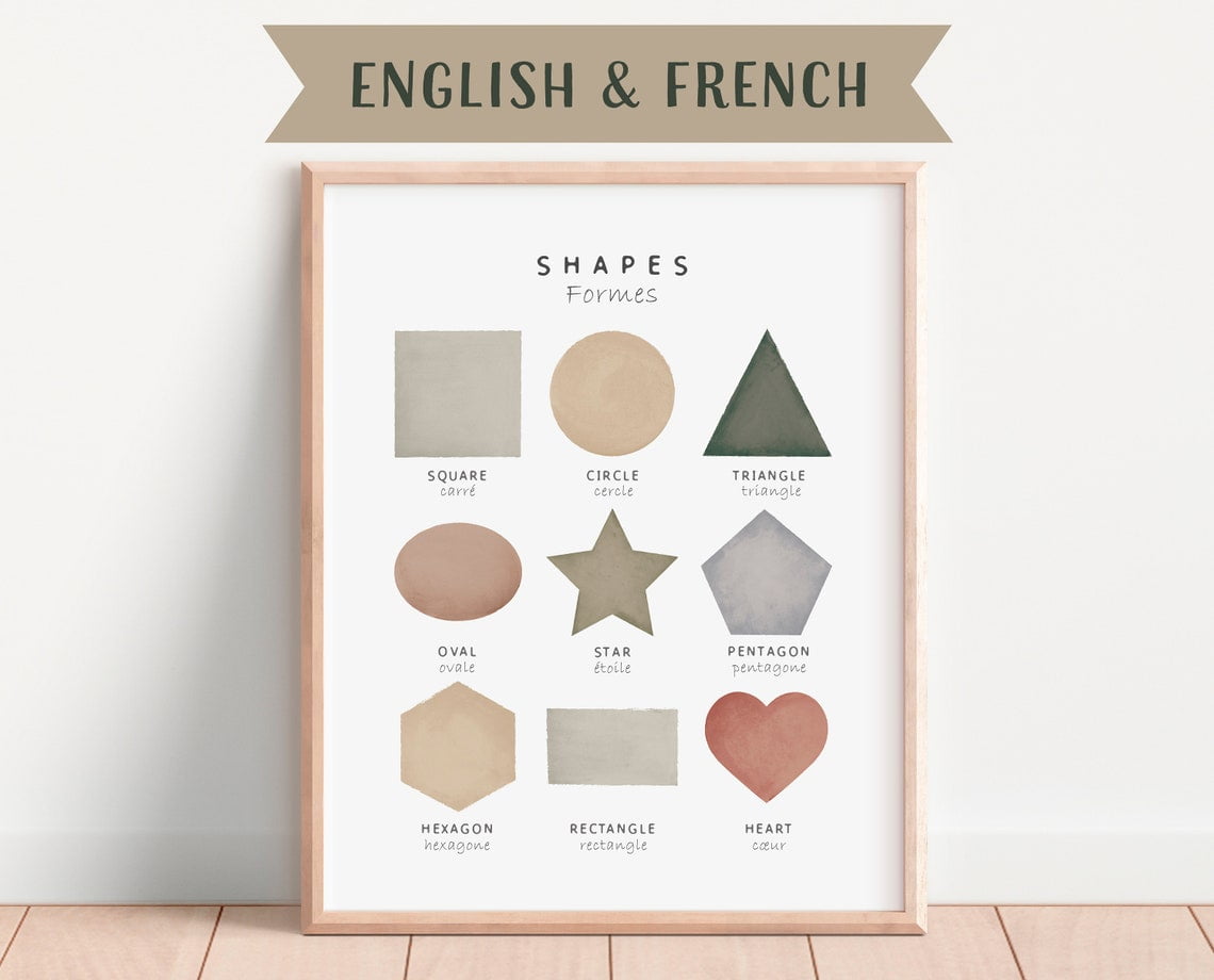 French Educational Poster, French Classroom Printables, Shapes Poster, Playroom Poster, Learning ...