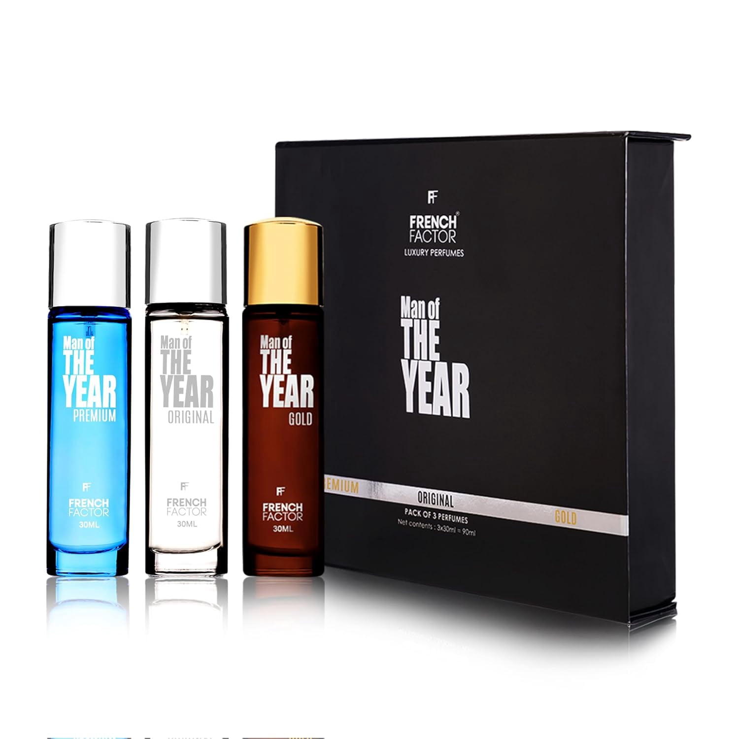 French Factor Man Of The Year Gift Set For Men Pack Of 3 X 30ml - 1.01 ...