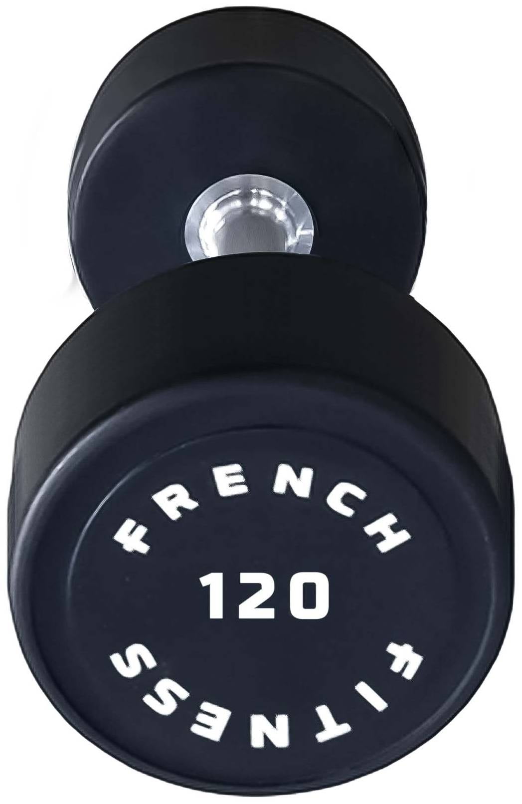 French Fitness Urethane Round Pro Style Dumbbell 120 lbs - Single (New ...