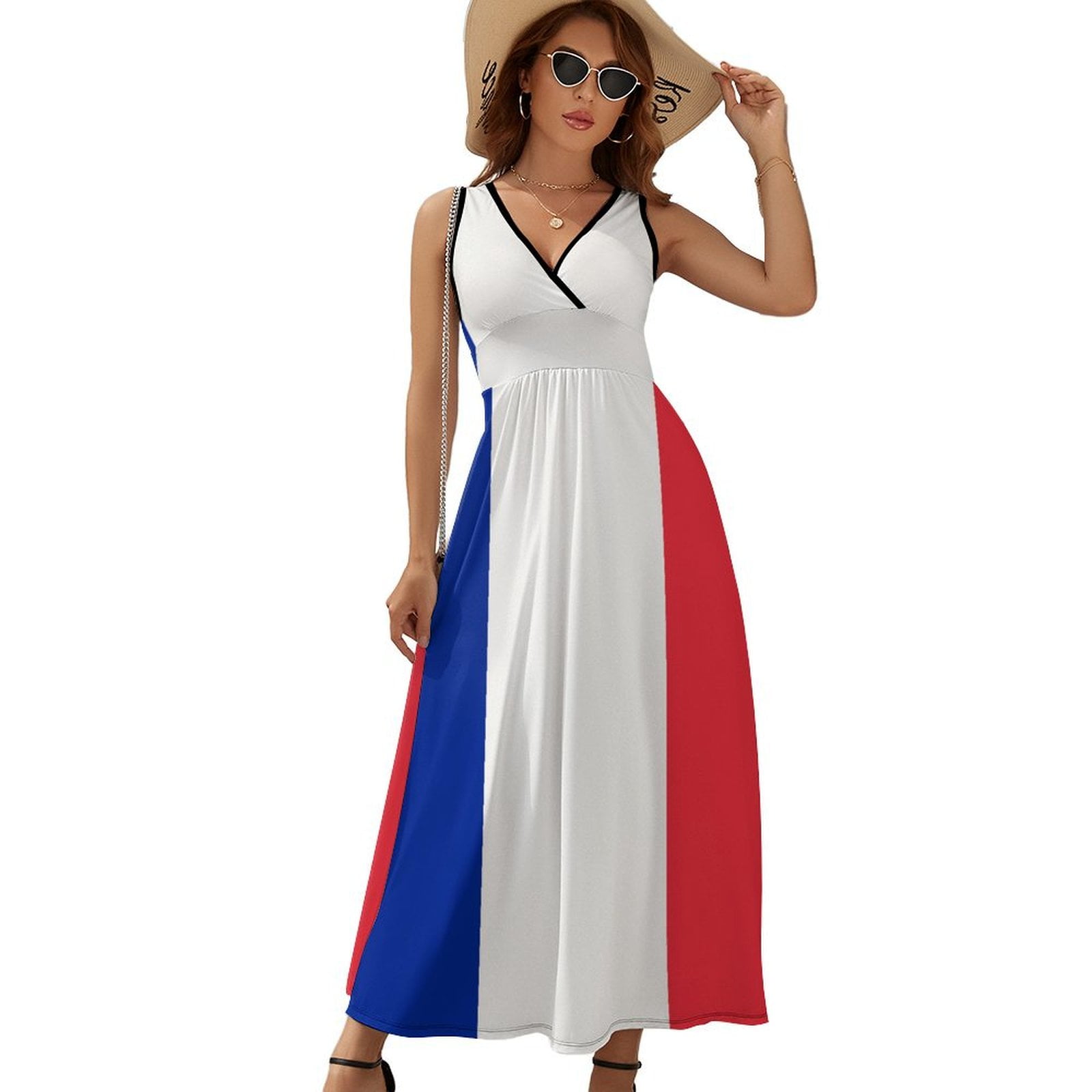 French Flags (France) Dress Fashion Boho Beach Long Dresses Female ...