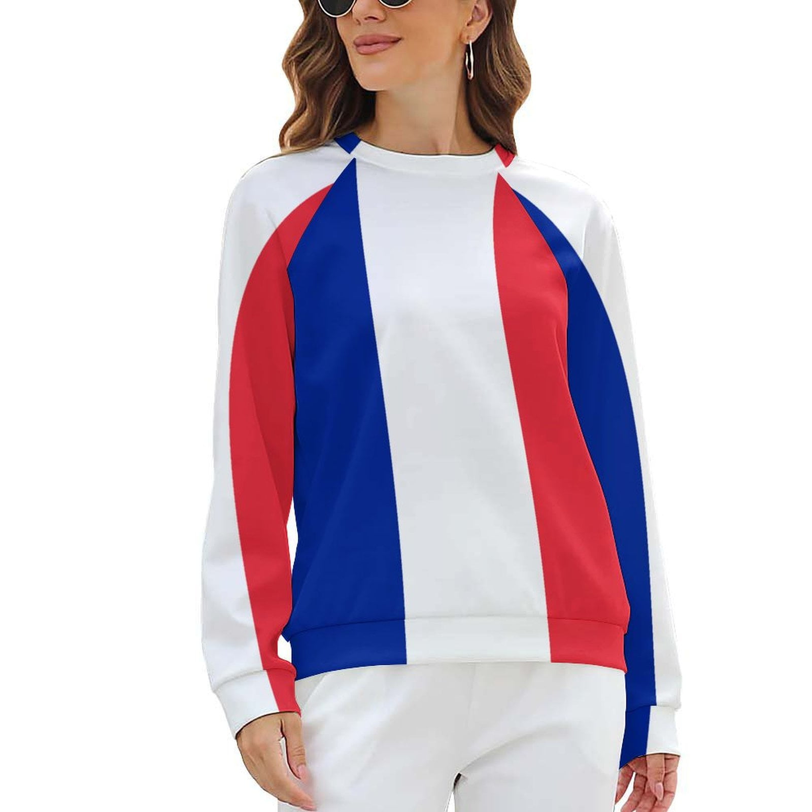 French Flags (France) Ladies Tops Women Sweatshirts With Long Sleeve ...