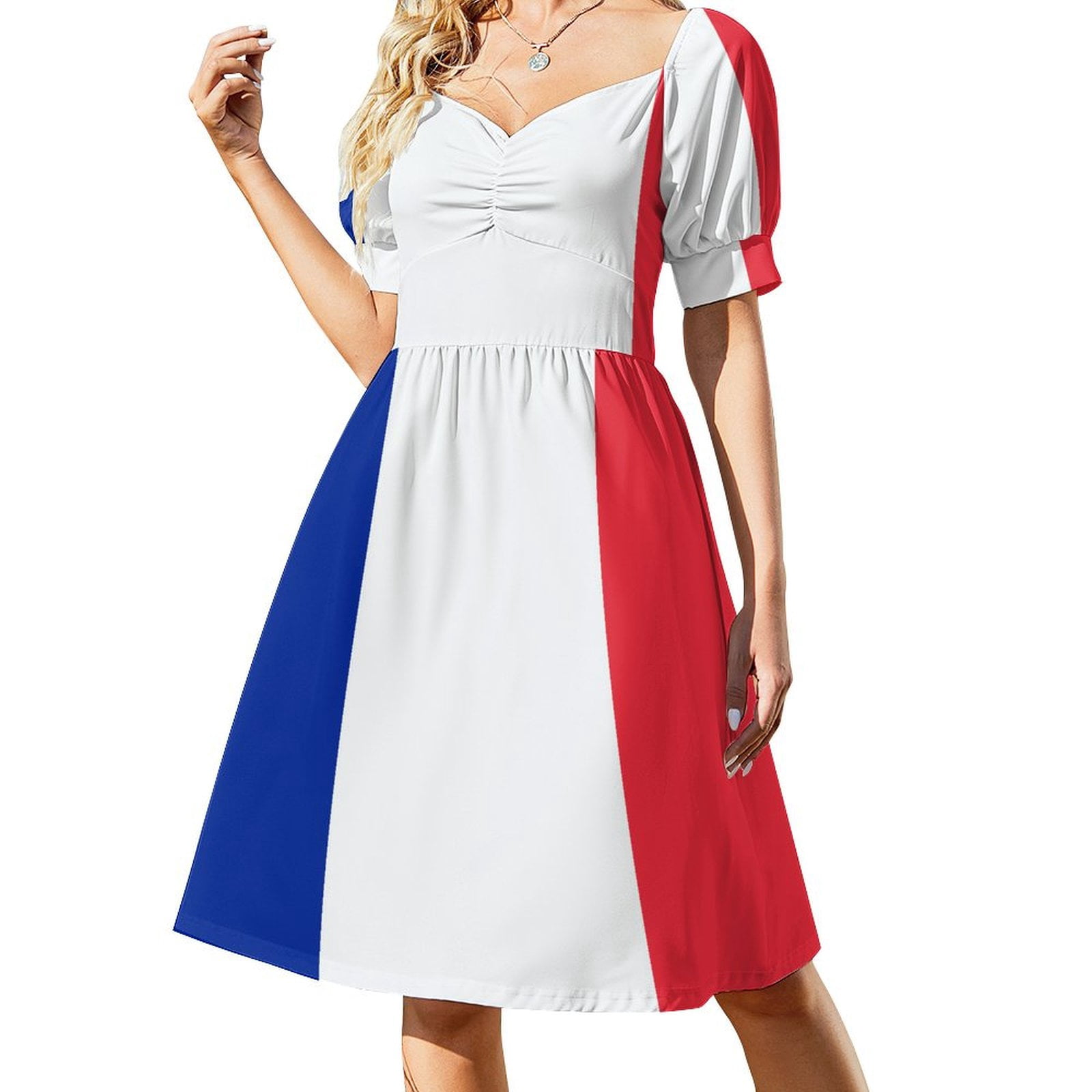 French Flags (France) Short Sleeve Dress Clothes Women's Summer Dress ...