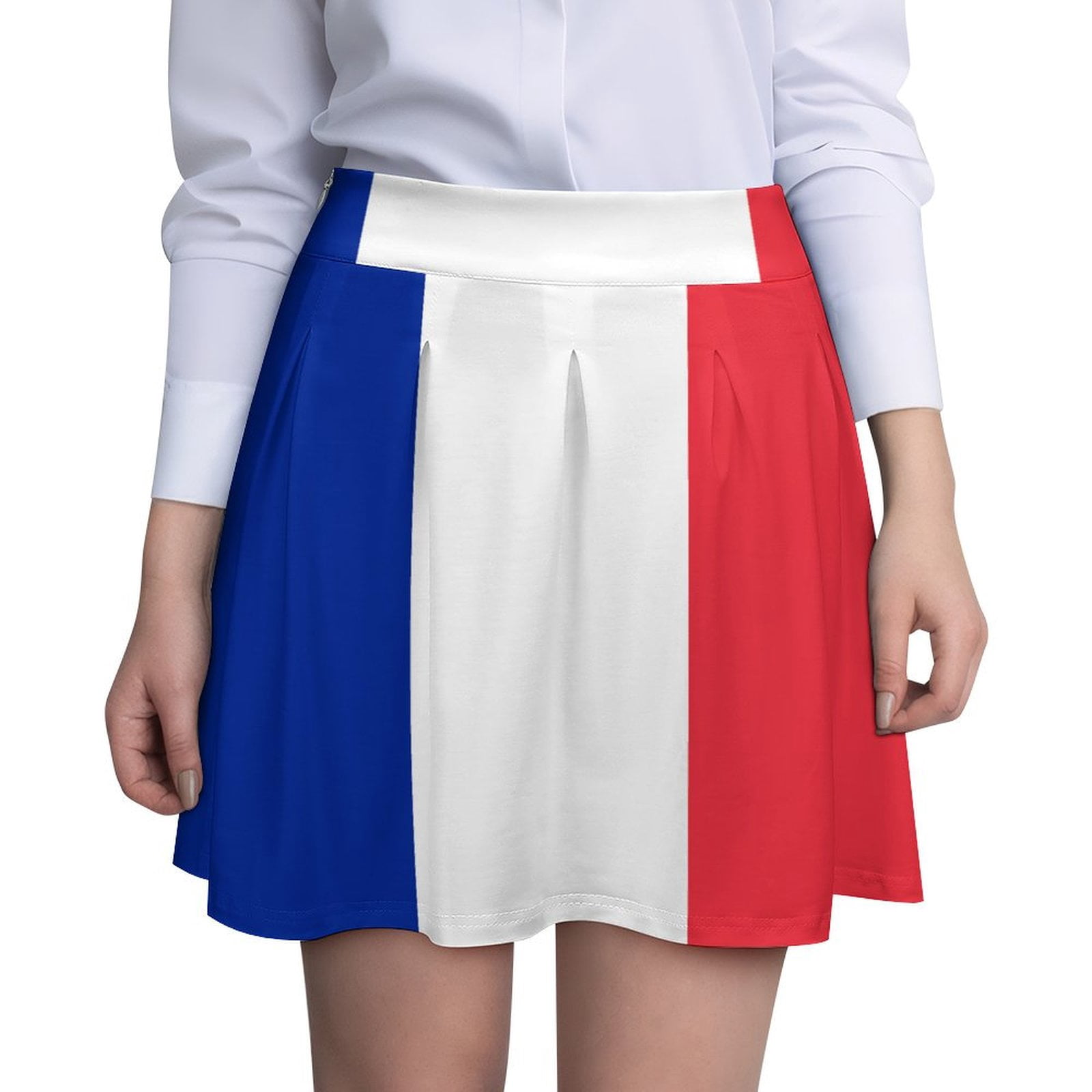 French Flags (France) Women's Casual Mini Skirt Invisible Zipper Summer ...