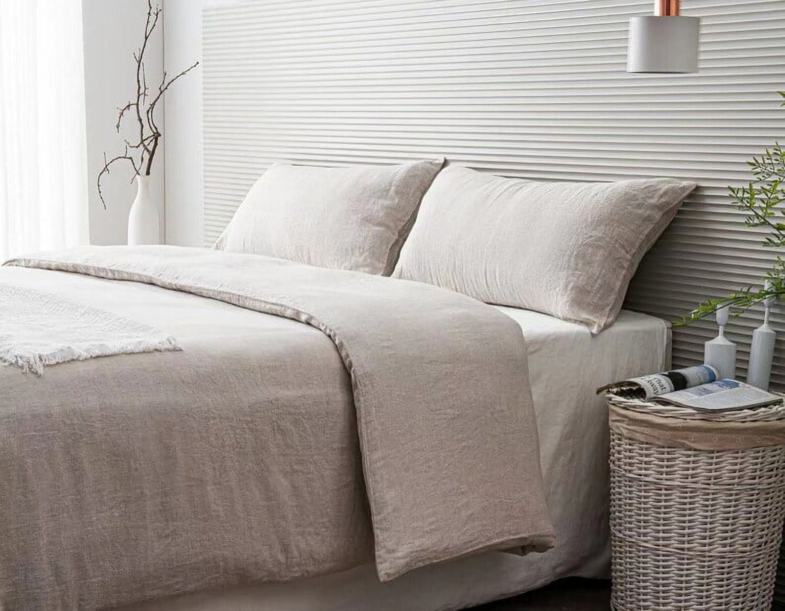 French Flex Linen Duvet Covers Set 1 Duvet Plus 2 Pillow Cases Twin ...