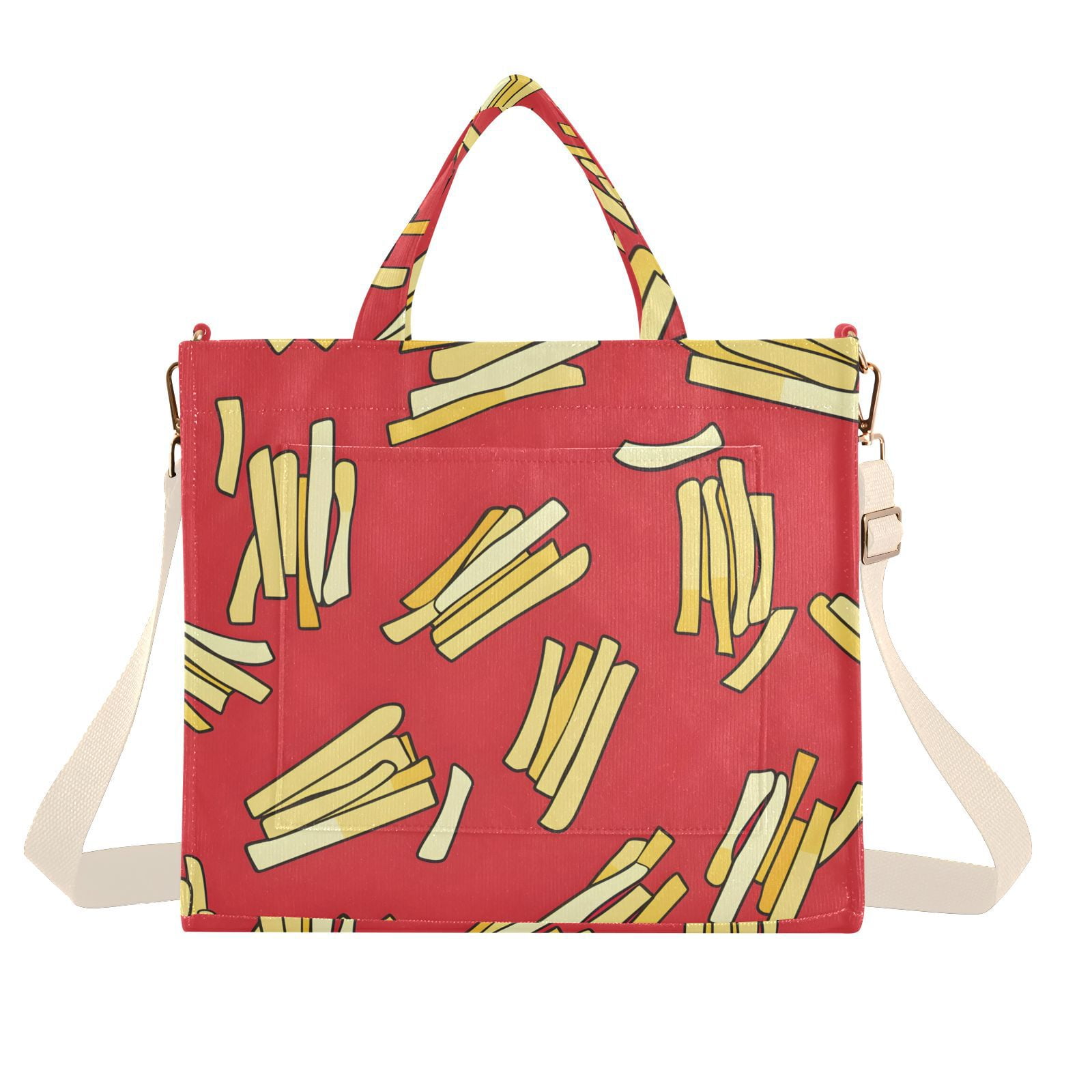 French Fries Corduroy Tote Bag Handbag Large Messenger Bag Shoulder ...