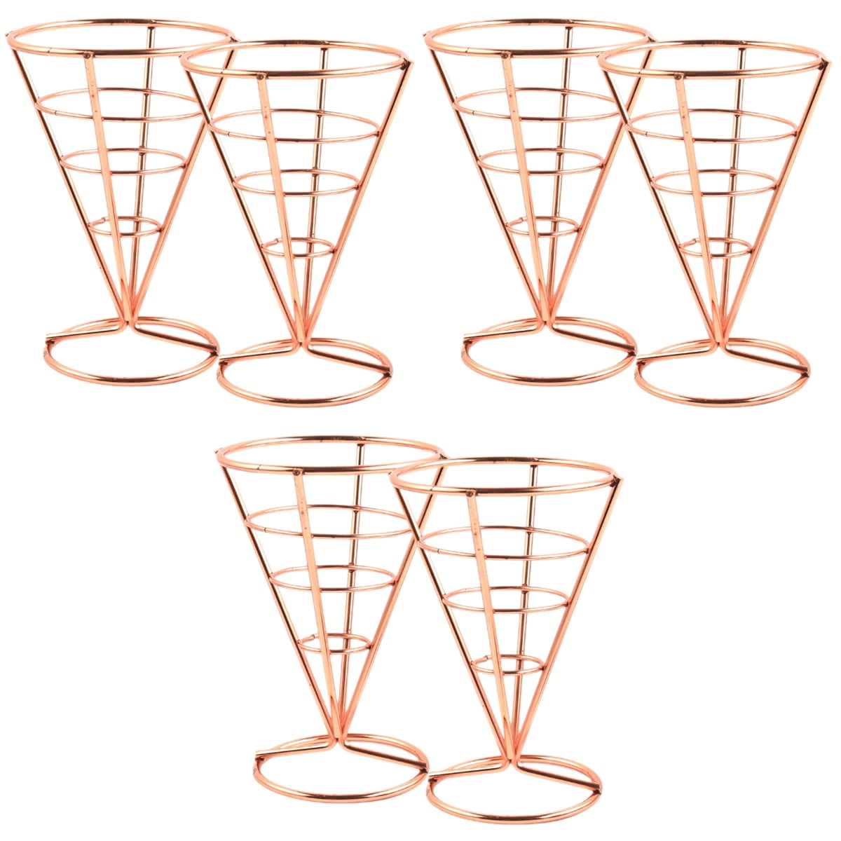 LIOOBO French Fries Cone Basket Rose Gold 6Pcs Suitable for General ...
