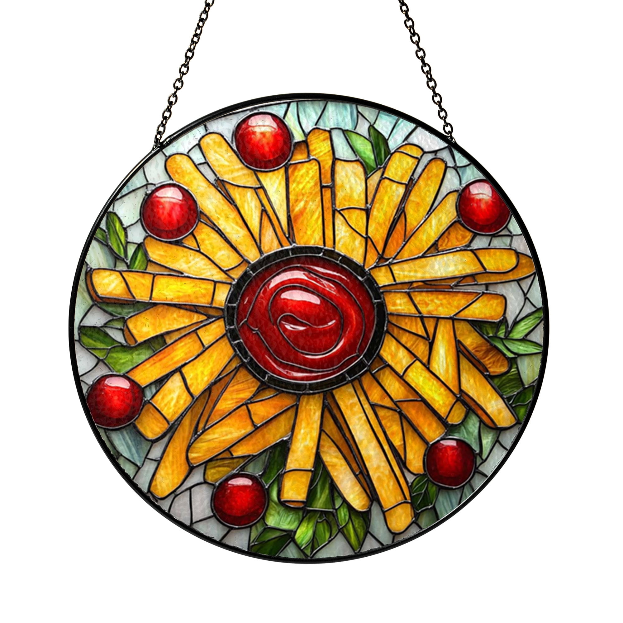 French Fries Inspired Stained Glass Suncatcher – Cafe Window Decor ...