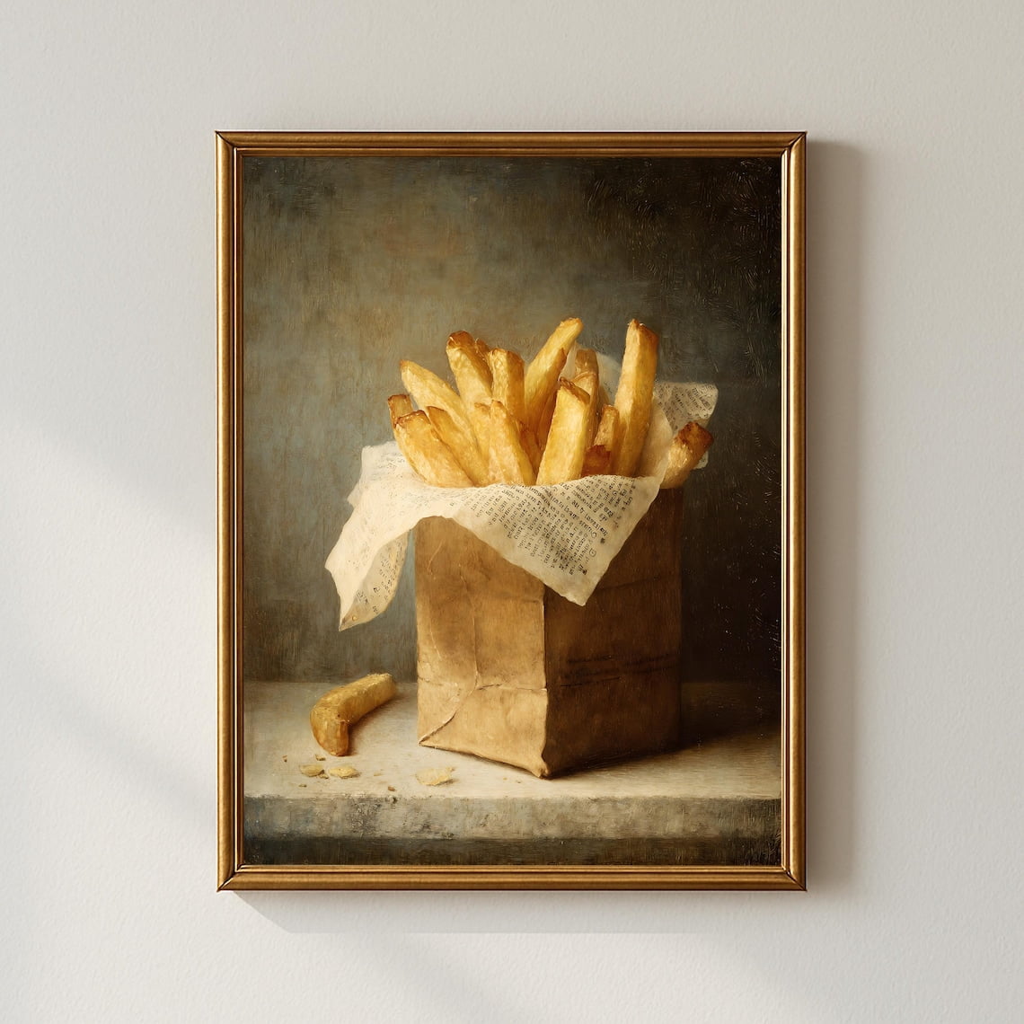 French Fries Kitchen Wall Art, Rustic Food Still Life, Cozy Farmhouse ...