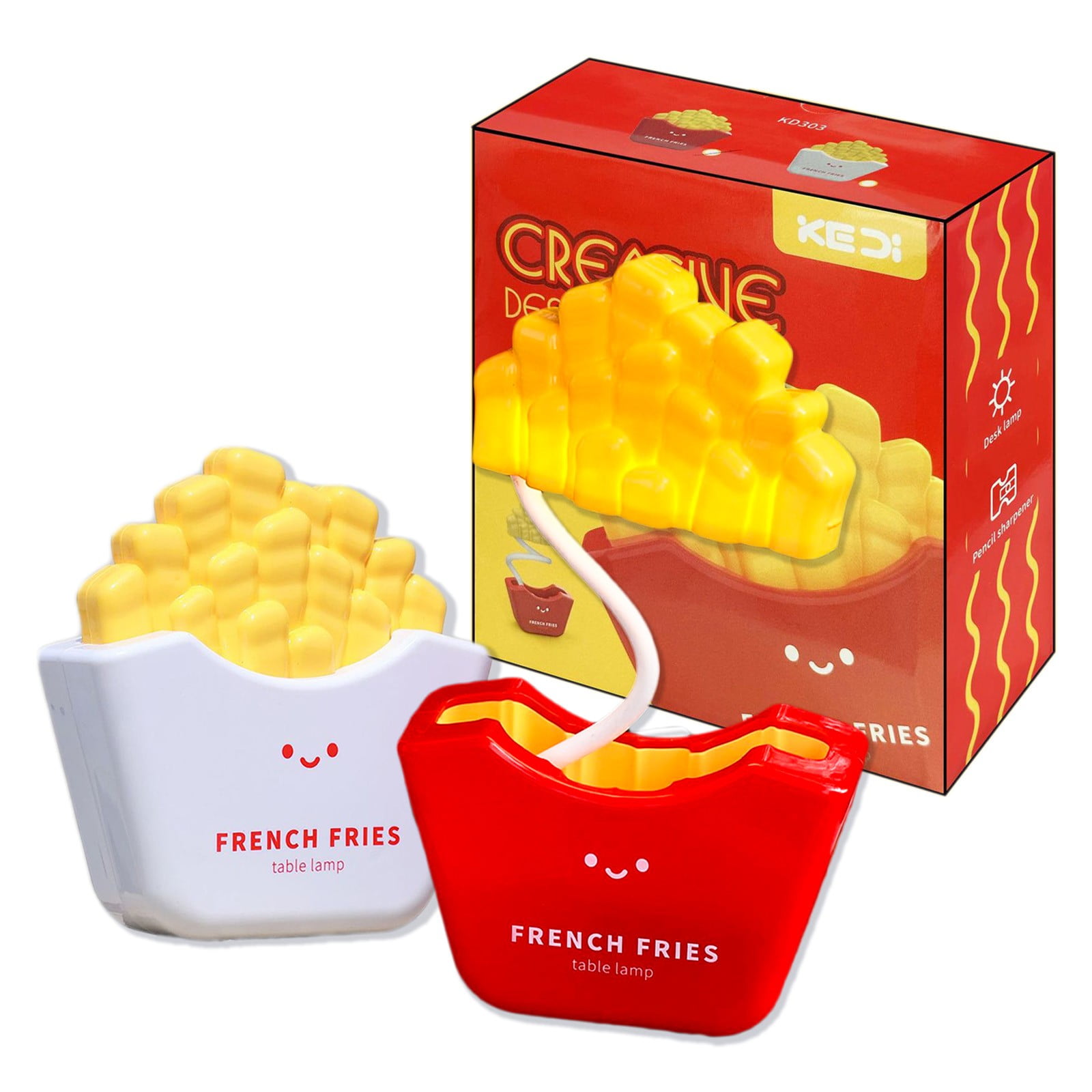 French Fries LED Desk Lamp - Adjustable Brightness Eye Protection USB ...
