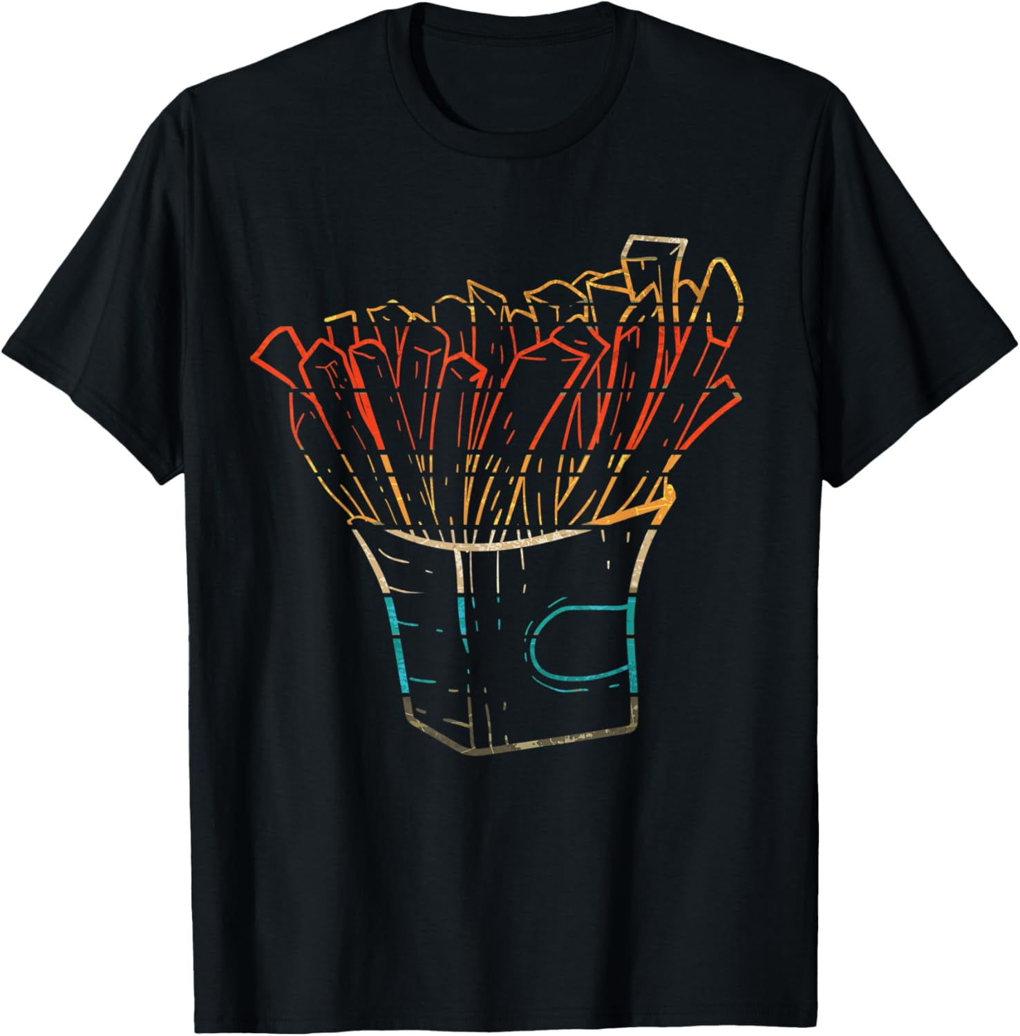 French Fries Lover Foodie Retro Fast Food French Fries T-Shirt ...