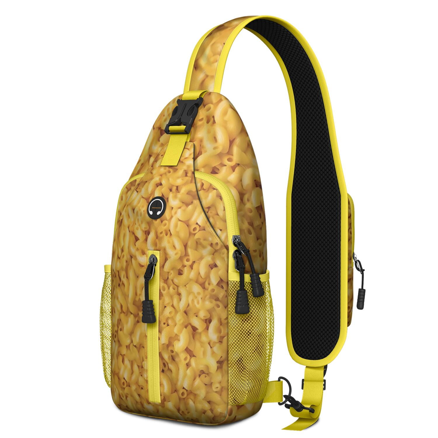 French Fries Print Sling Backpack, Cute Crispy Snack Crossbody Daypack ...
