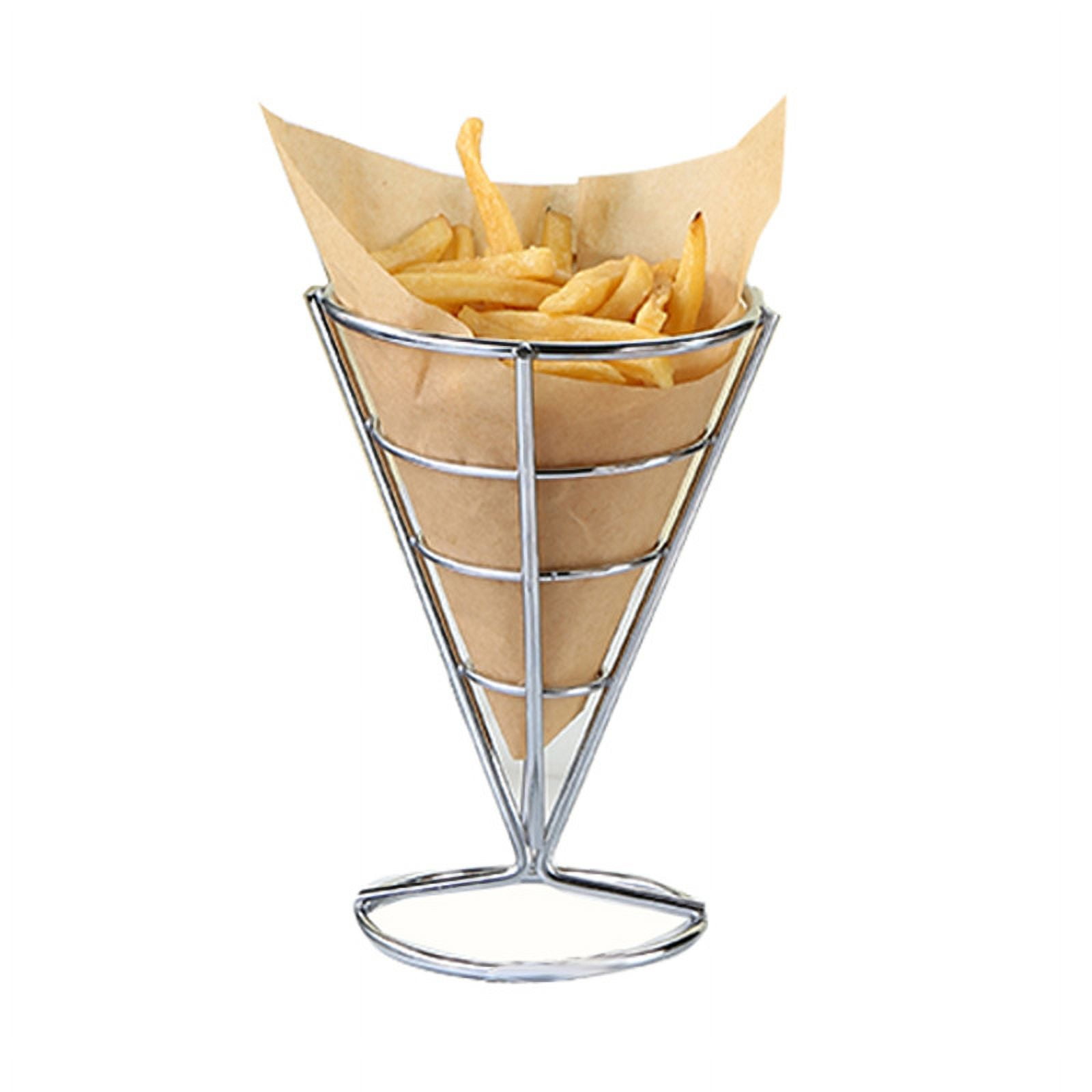 French Fries Rack Electroplated Tapered Basket Restaurant Display Stand ...