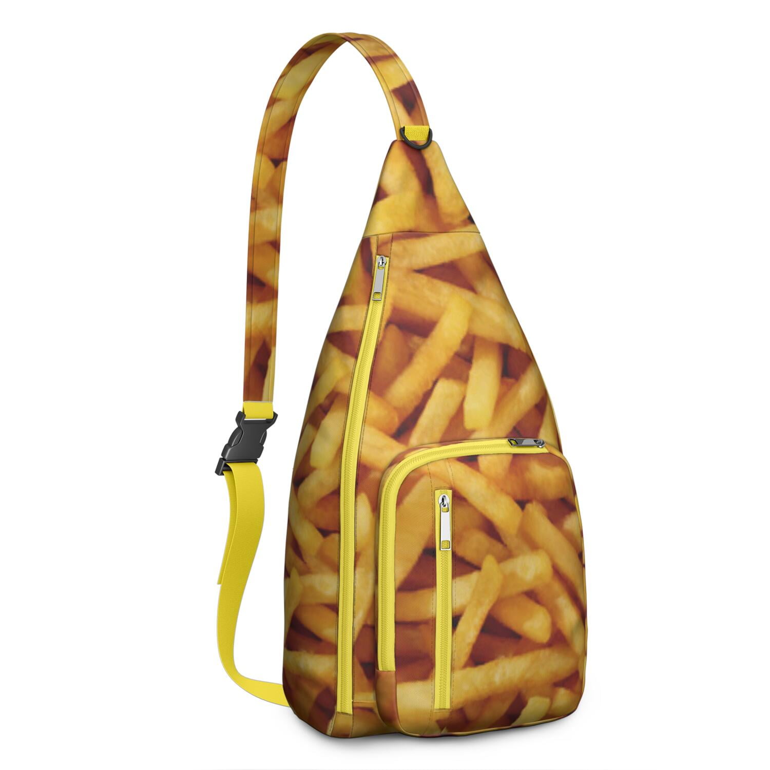 French Fries Sling Backpack – Crispy Fries & Junk Food Print Crossbody ...