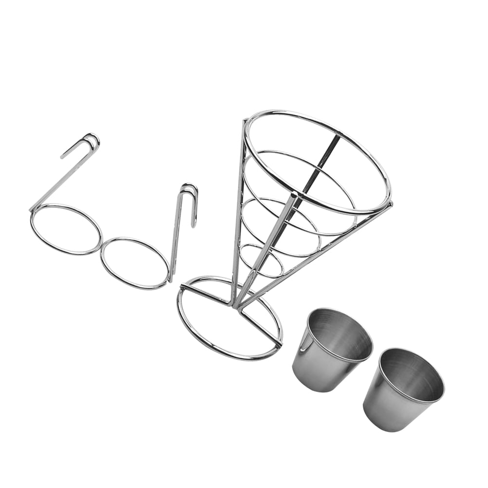 Fries Holder 3-Pack Stainless Steel Fry Cones - French Fry & Chicken ...