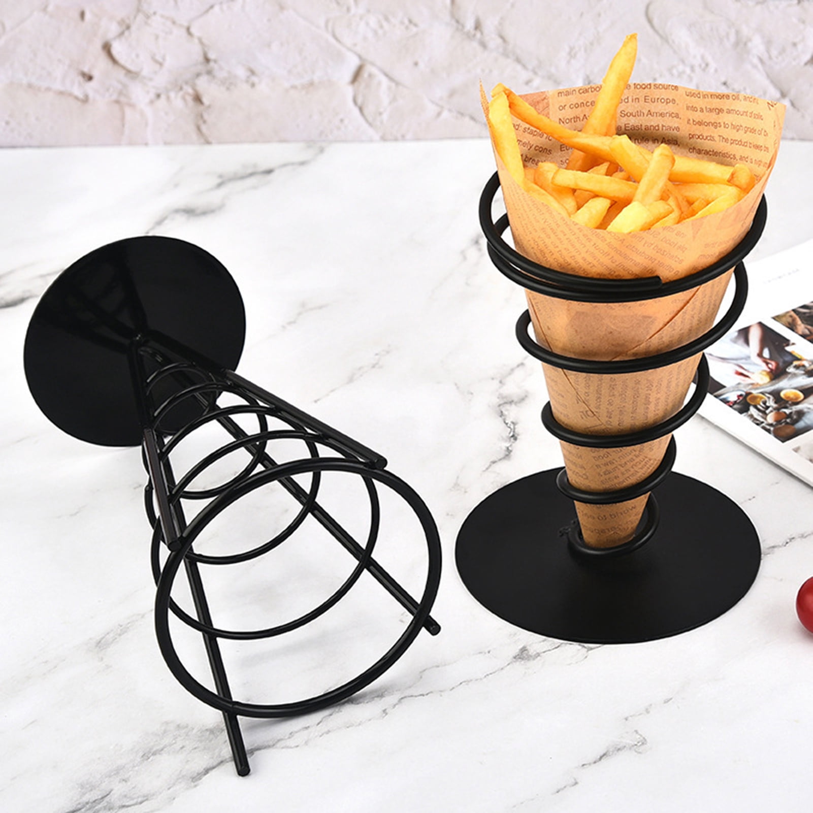 French Fries Stand Not Easy to Rust Multi-purpose Wrought Iron Cone ...