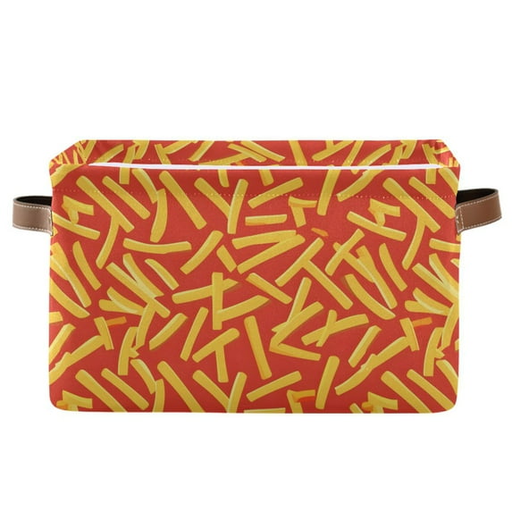 French Fries Storage Bins with Handle Fabric Organizer Basket Foldable ...