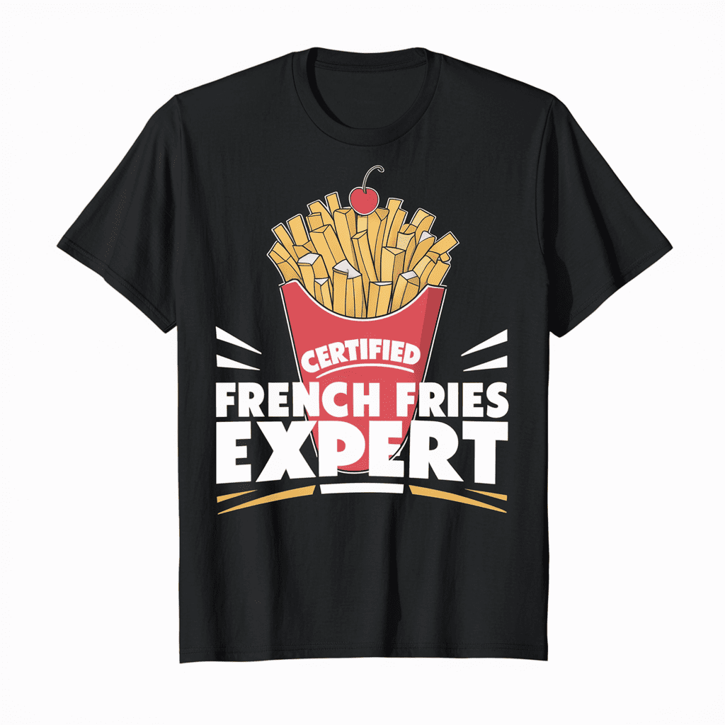French Fries T Shirt Fast Food Tee Short Sleeve Crew Neck Summer Casual ...