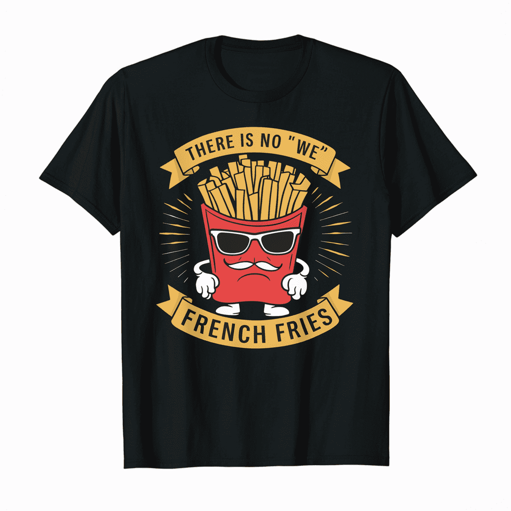 French Fries T Shirt Fast Food Tee Short Sleeve Crew Neck Summer Casual ...
