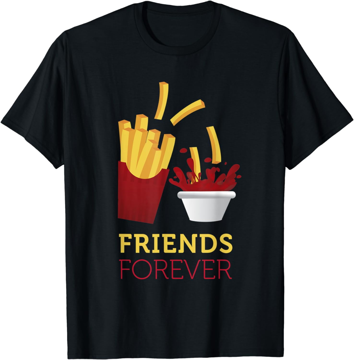 French Fries and Ketchup BFF T-Shirt - Walmart.com