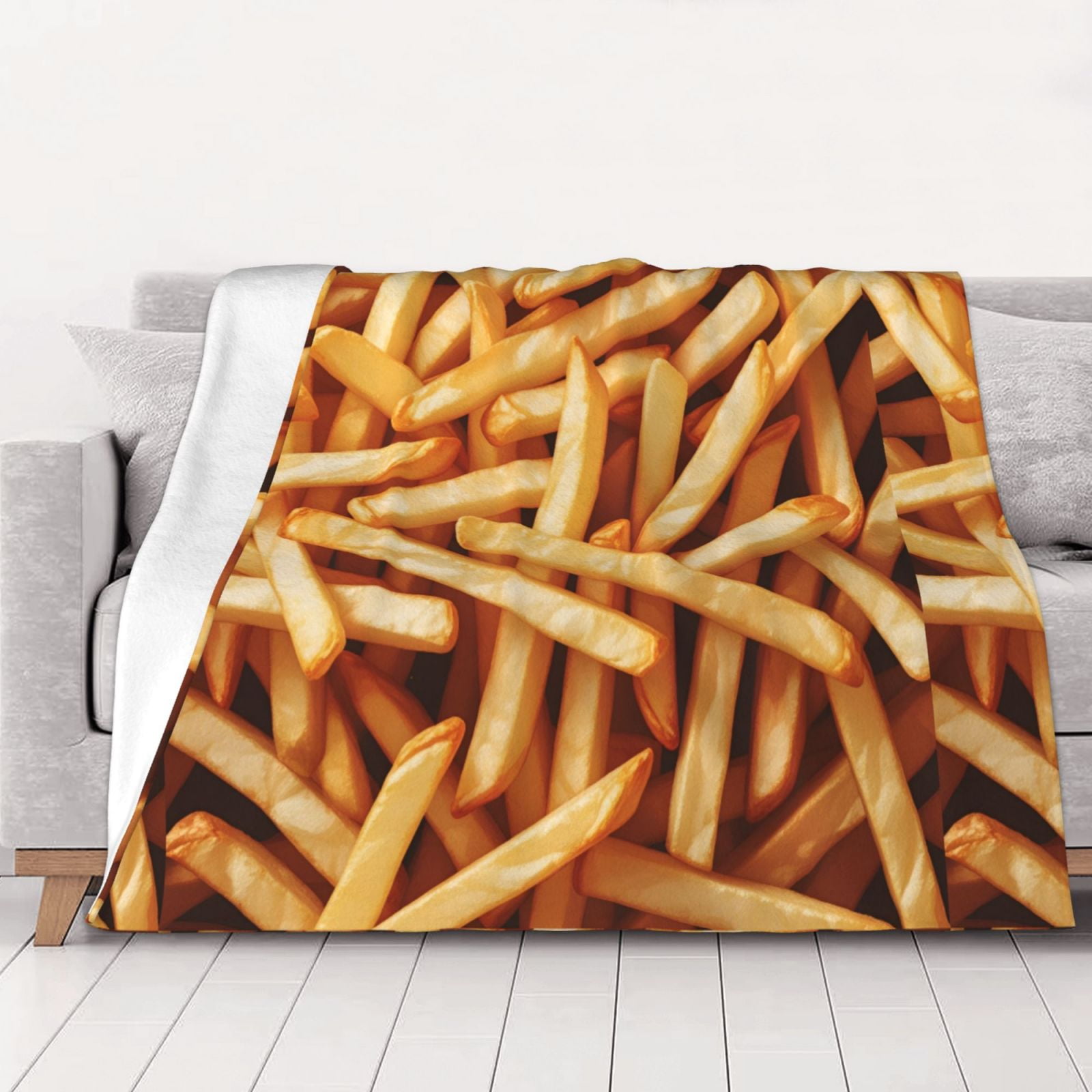 French Friespattern Print Throws Blanket Fleece Soft Cozy Warm Plush ...