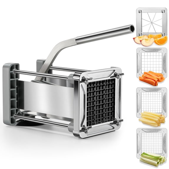 French Fry Cutter, Professional Potato Cutter Stainless Steel with 1/2 ...