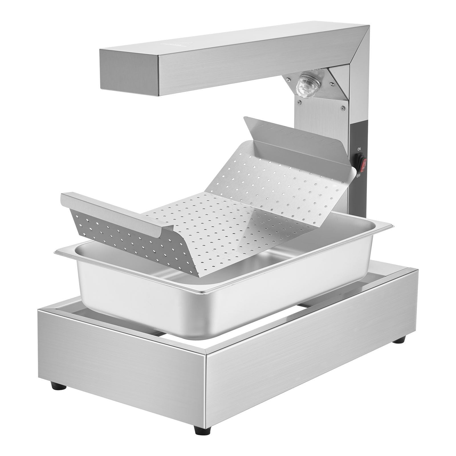 French Fry Warmer 750W, Commercial Food Heating Lamp, Stainless Steel ...