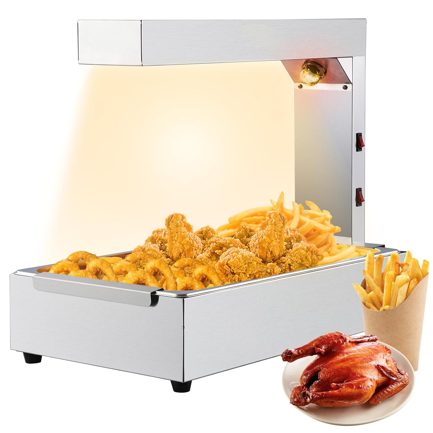 French Fry Food Warmer, Electric Stainless Steel Warming Light Dump ...