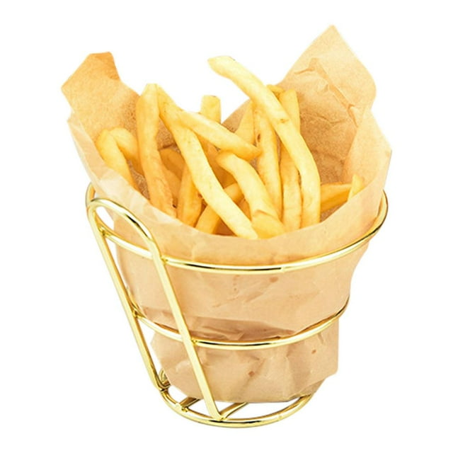 French Fry Holder - Stainless Steel Heavy Duty Cone Like Fry Basket ...