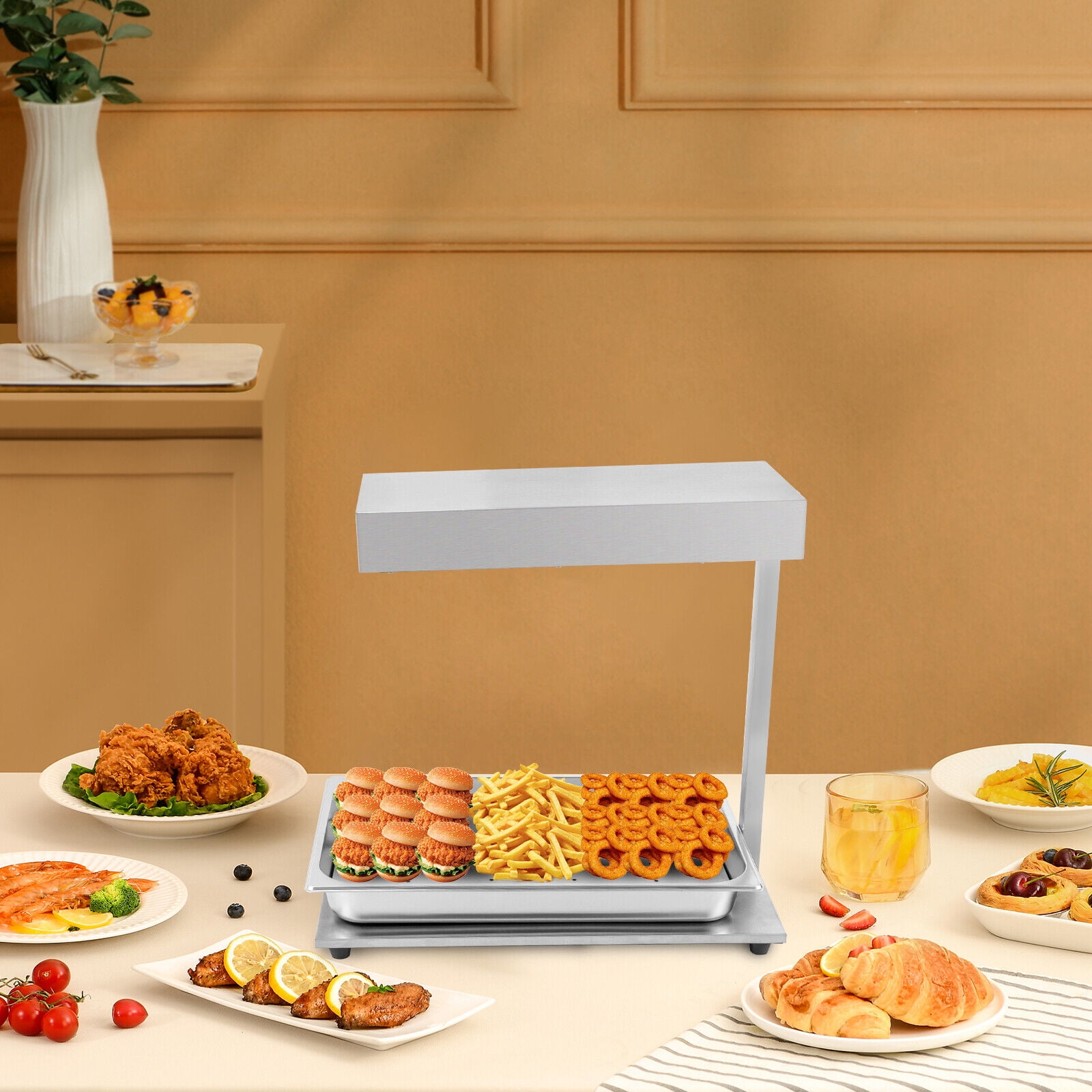 French Fry Warmer 22" French Fry Station Stainless Steel Heat Lamp ...