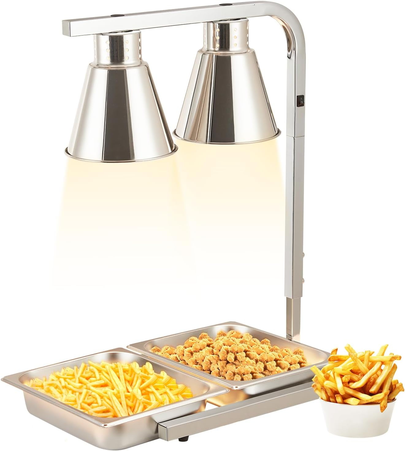 French Fry Warmer,750W Stainless Steel Commercial Food Heat Lamp Fry ...
