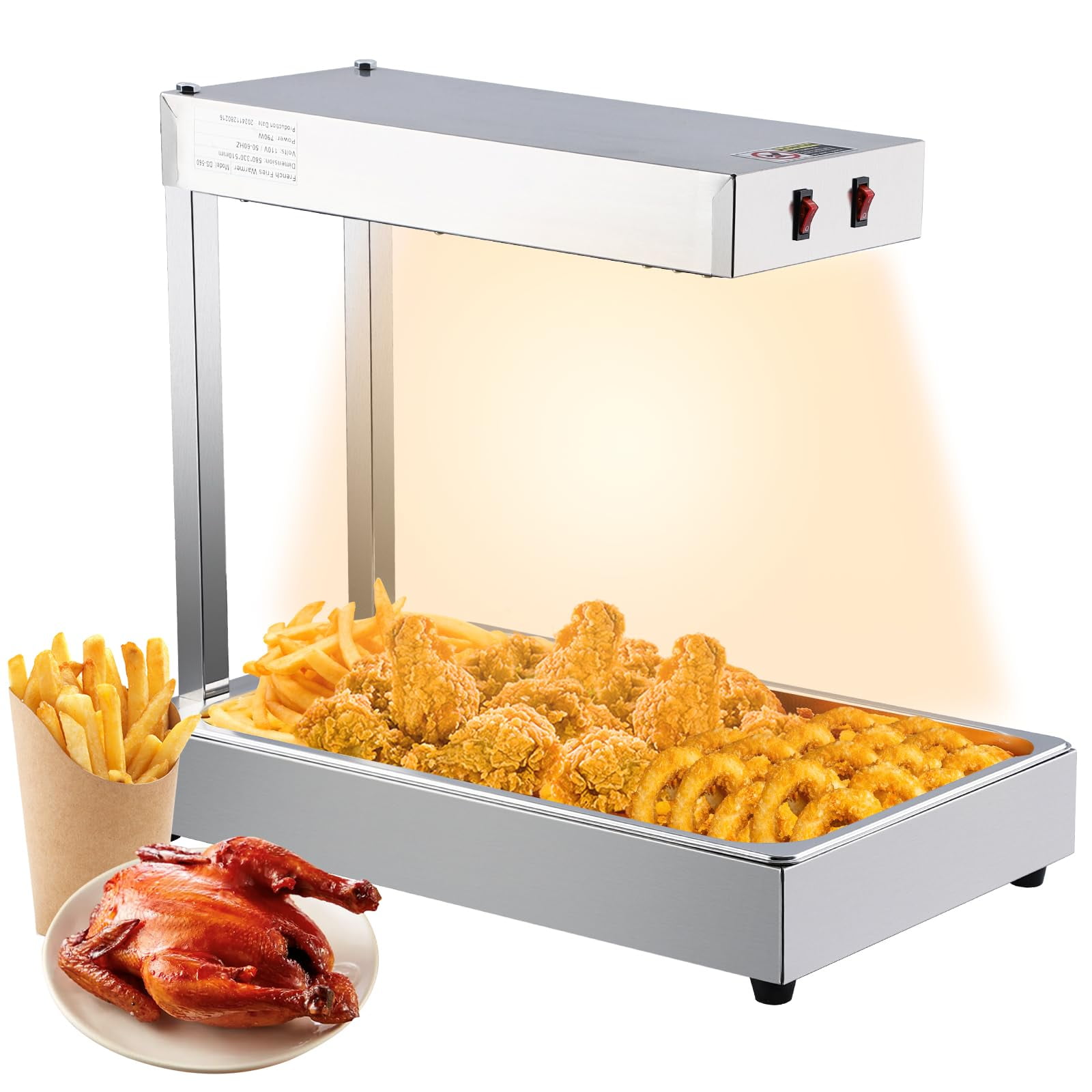 French Fry Warmer, Commercial Food Heat Lamp/Food Warmer Light, Free ...