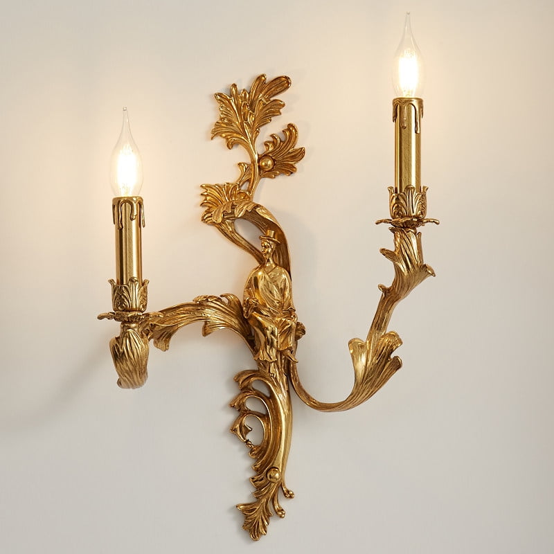 French Full Copper Wall Sconce, Classic Luxury Vintage European LED ...