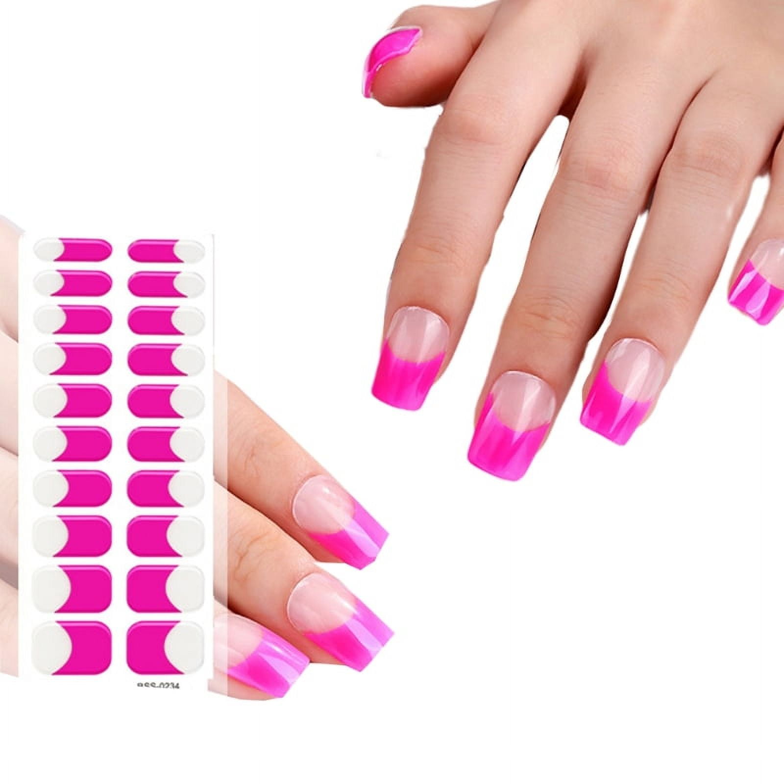 French Gel Nail Stickers Realistic Nail Art With Uv Lamp Semi Cured Adhesive For Women