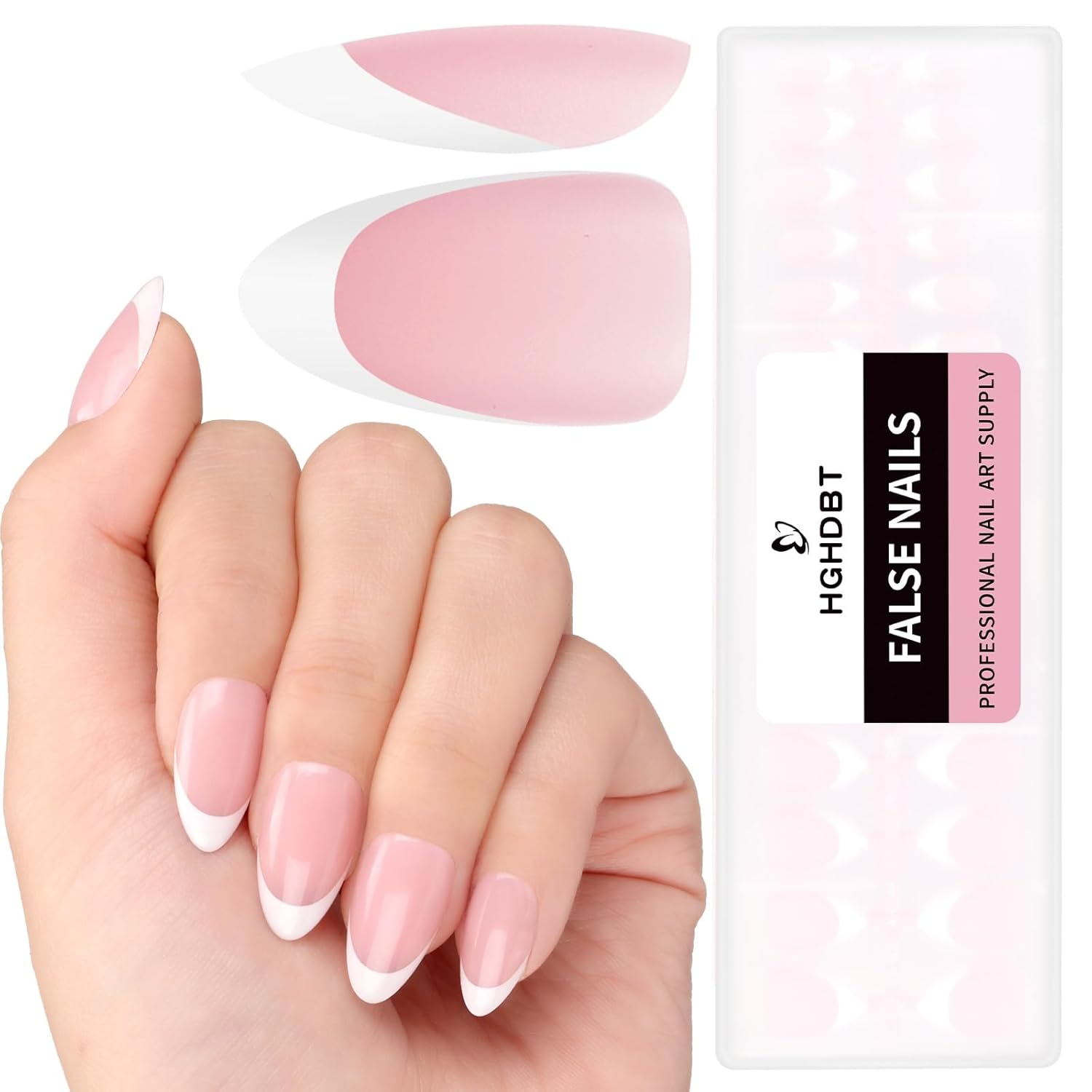 French Gel Nail Tips - 240PCS French Tip Press on Nails Pink Short ...