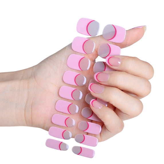 French Gel Nails Stickers Gradient Nails Polish Strips Manicures ...