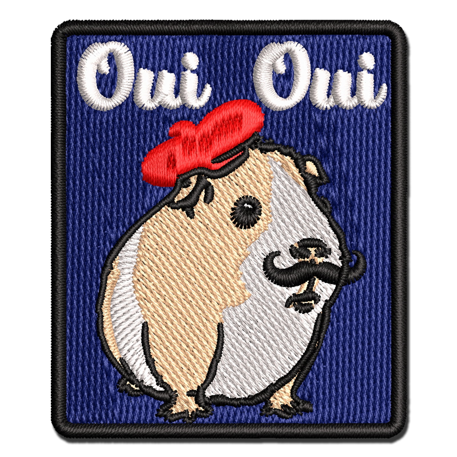 French Guinea Pig Oui Oui Applique Multi-Color Embroidered Iron-On ...