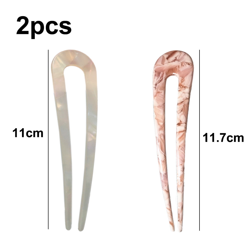 French Hair Forks Tortoise Shell U Shape Updo Hair Pins Clips for Thin ...
