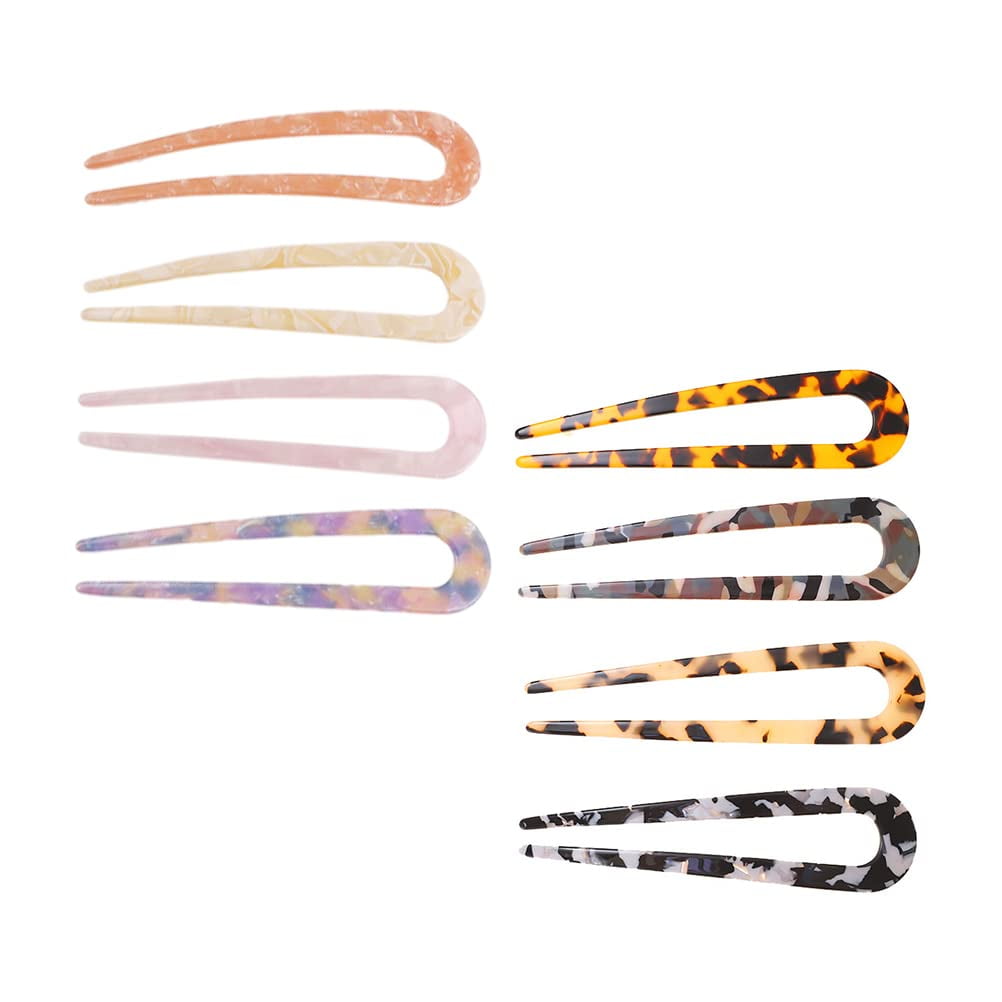 French Hair Pin 8pcs Shape Hairpin Hair Bun Fork Pin Updo Hairpin ...