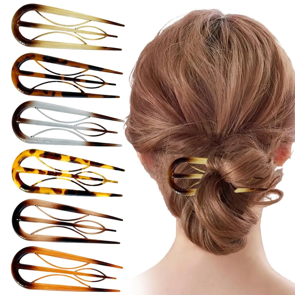 French Hair Pin for Women, 2026 New Hair Forks for Fine Hair, U-Shaped ...