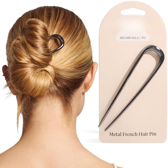 French Hair Pin for Women, Zinc Alloy U-Shaped Hair Fork for Buns ...