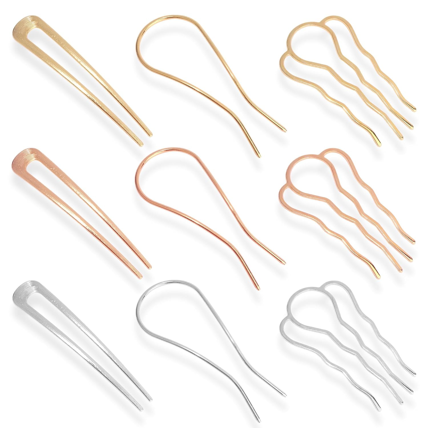 French Hair Pins for Women Gold Hair Pin Hair Fork Clips for Thick Hair ...