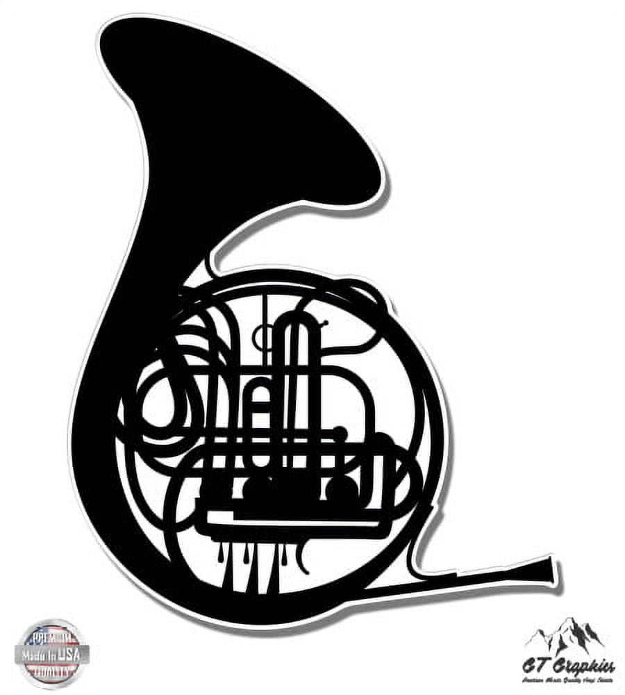 French Horn - 8" Vinyl Sticker - For Car Laptop I-Pad - Waterproof ...