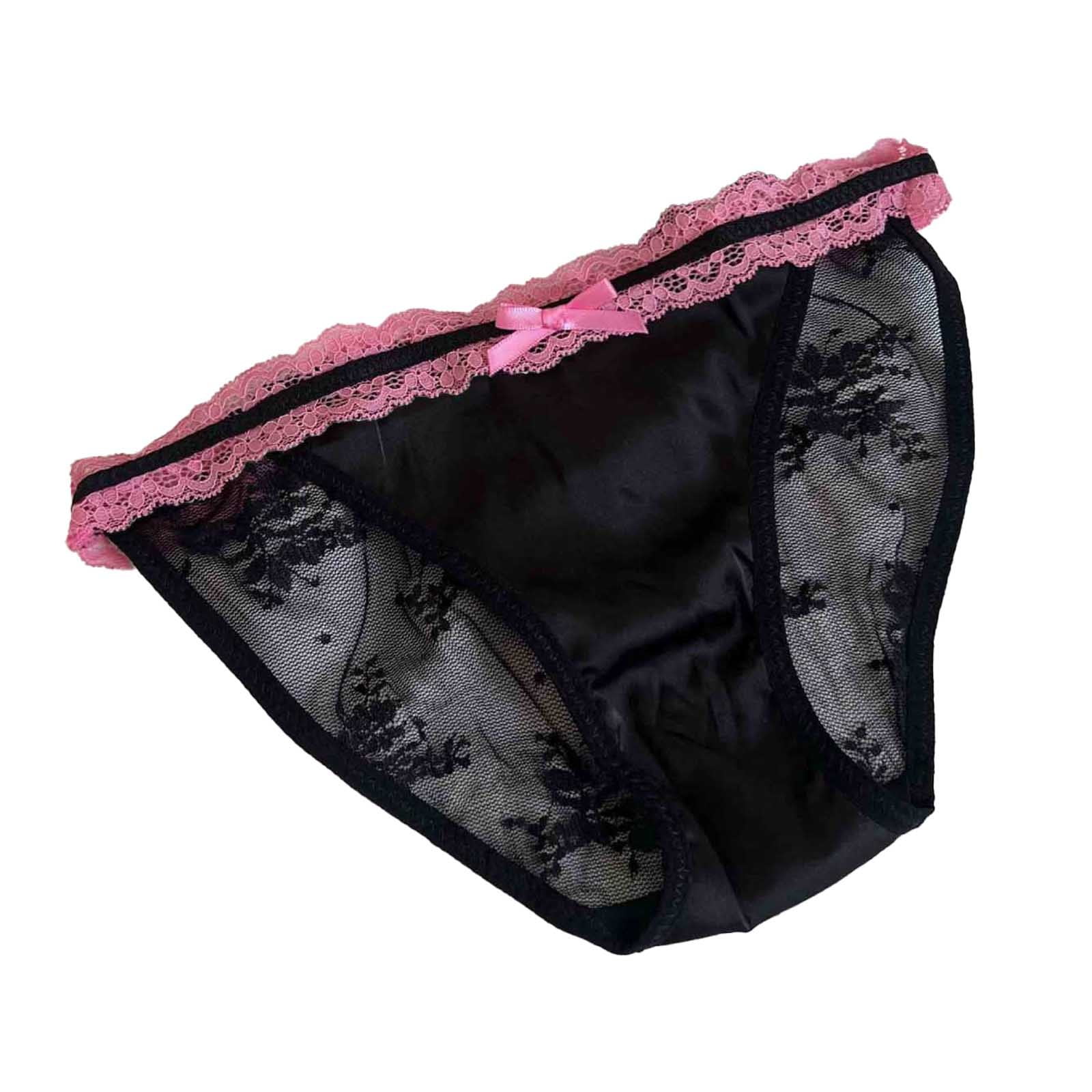 French Hot Girl Satin Low Waist Lace Bow Alluring Pustful Underpants ...