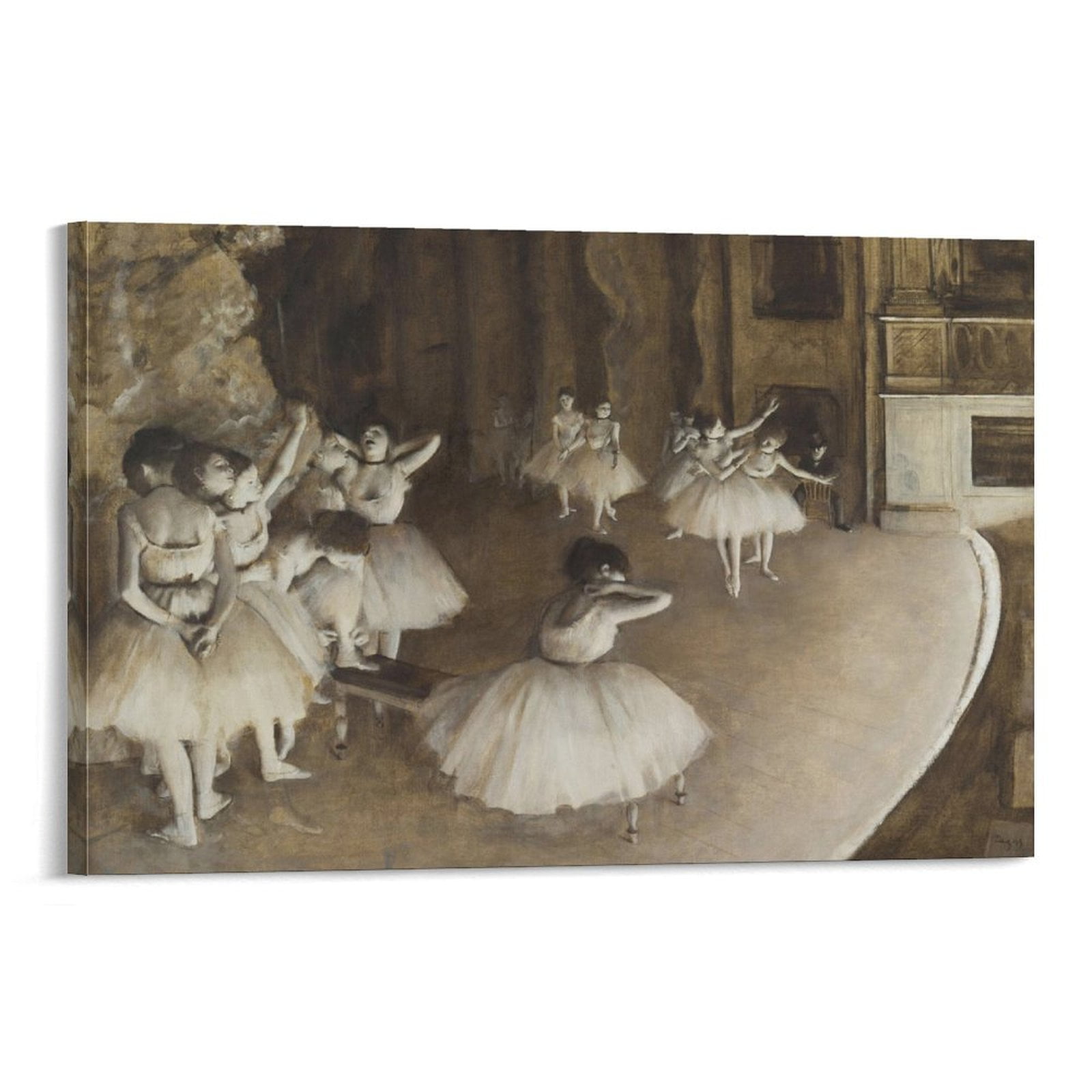 French Impressionist Artist Edgar Degas Ballet Rehearsal on Stage Retro ...