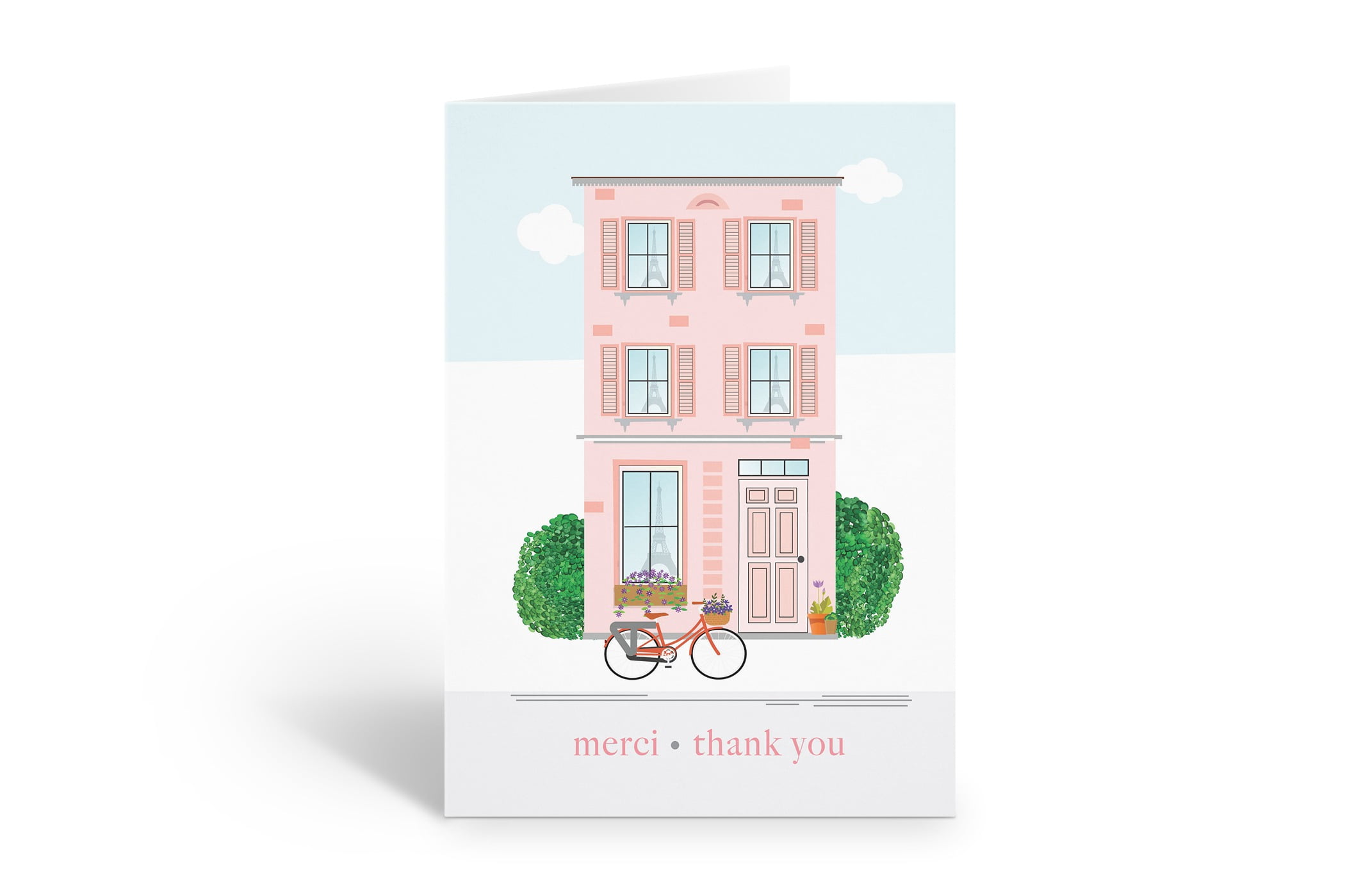 French Inspired Thank You Note Card - 10 Note Cards with Envelopes ...