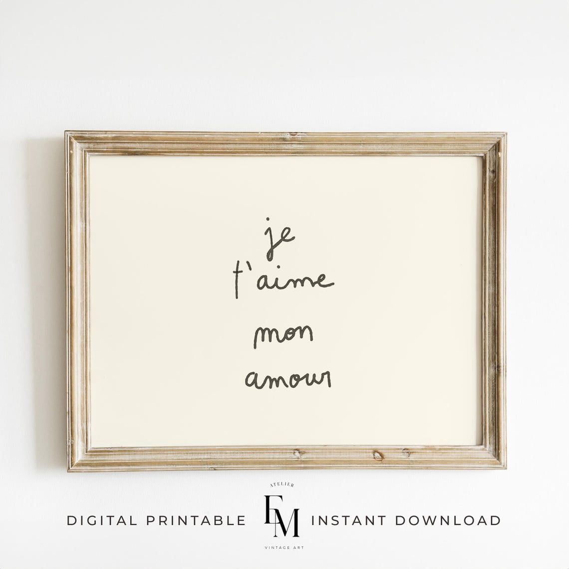 French Inspired Timeless Print Loved Kids Nursery Wall Decor Neutral ...