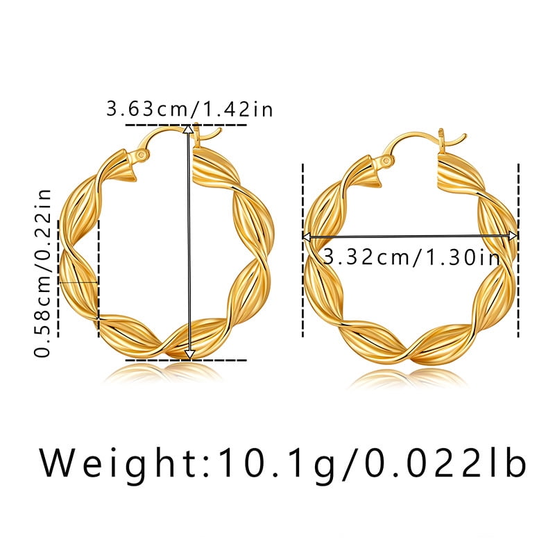 French Irregular Twist Weave Ear Clip Brass Plated 18K Real Gold Style ...