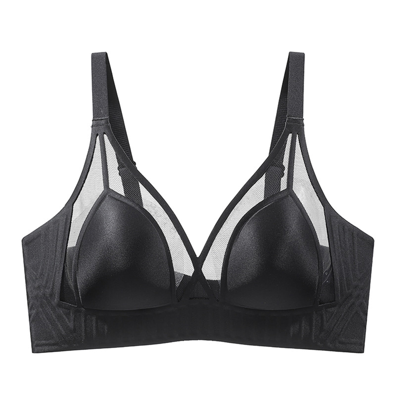 French Jelly Glue Thin Seamless Cat Eye Cup Large Chest Small Push Up Sagging Bra Cover ...