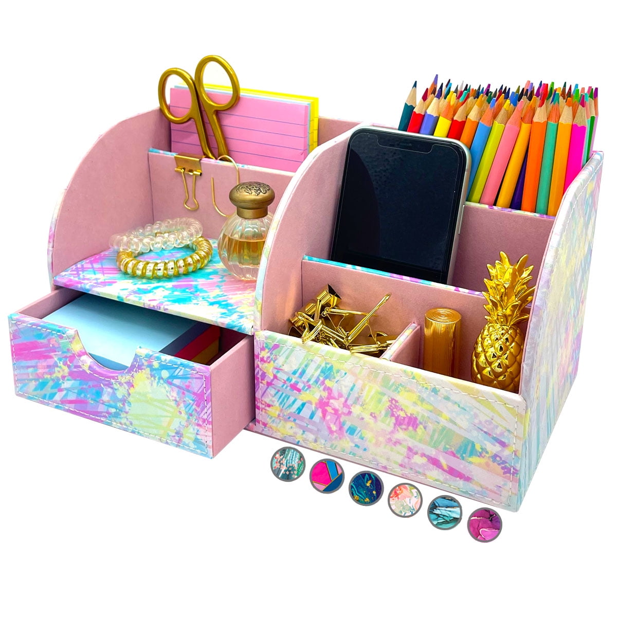 French KOKO Large 5-Compartment Desktop Organizer & Pencil Holder with ...